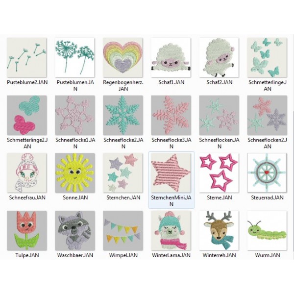 Stickserie - 54 Mini Motive Mix Set 3 für Puschen - Lollipops for Breakfast