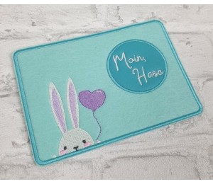 Stickdatei ITH - Mug Rug "Moin Hase" - Lollipops for Breakfast
